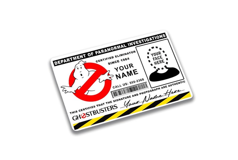 Custom Ghostbusters ID Card Movie Prop Add Your Name and Picture - Etsy