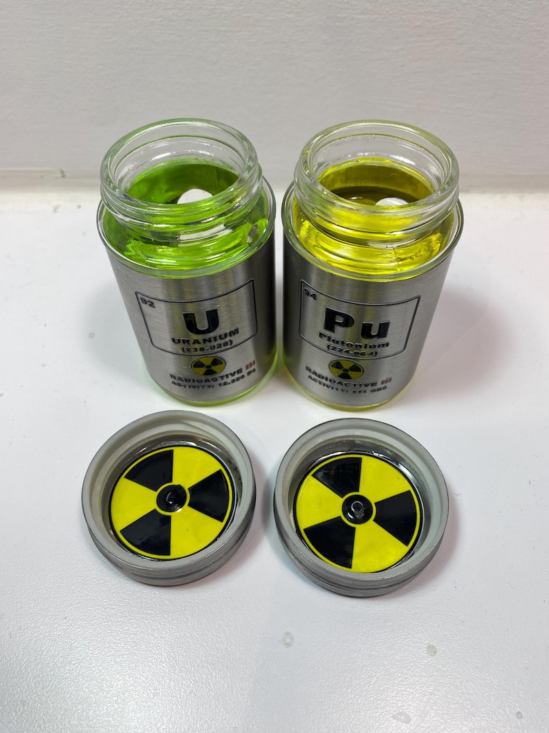 Plutonium Stainless Steel Cylinder 3.2 Inch Prop Replica Radioactive ...