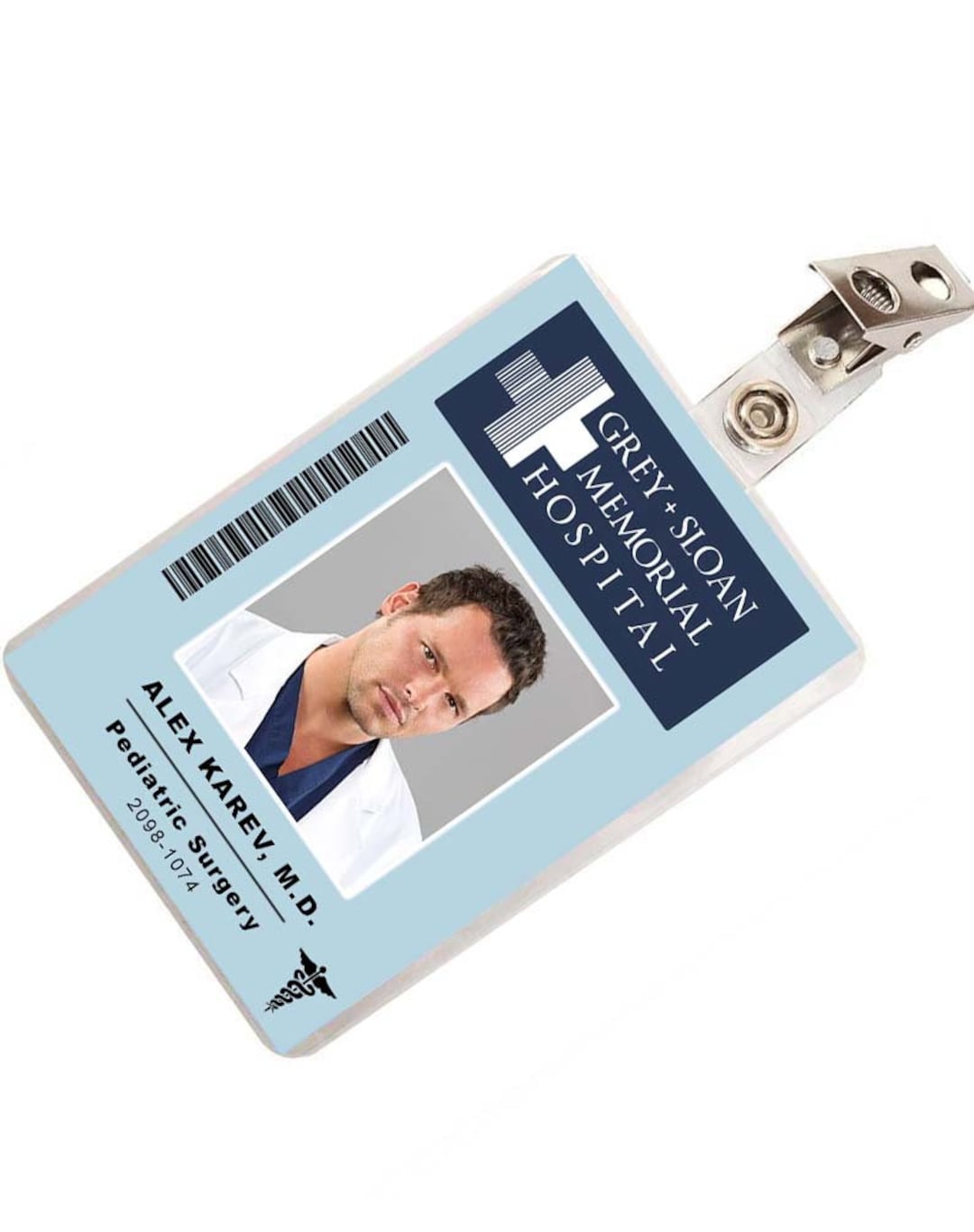 Grey's Anatomy Alex Karev Sloan Memorial Hospital ID Badge Cosplay ...