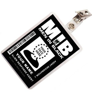 Custom MIB Men in Black ID Badge Costume Add Your Name and Picture - Etsy