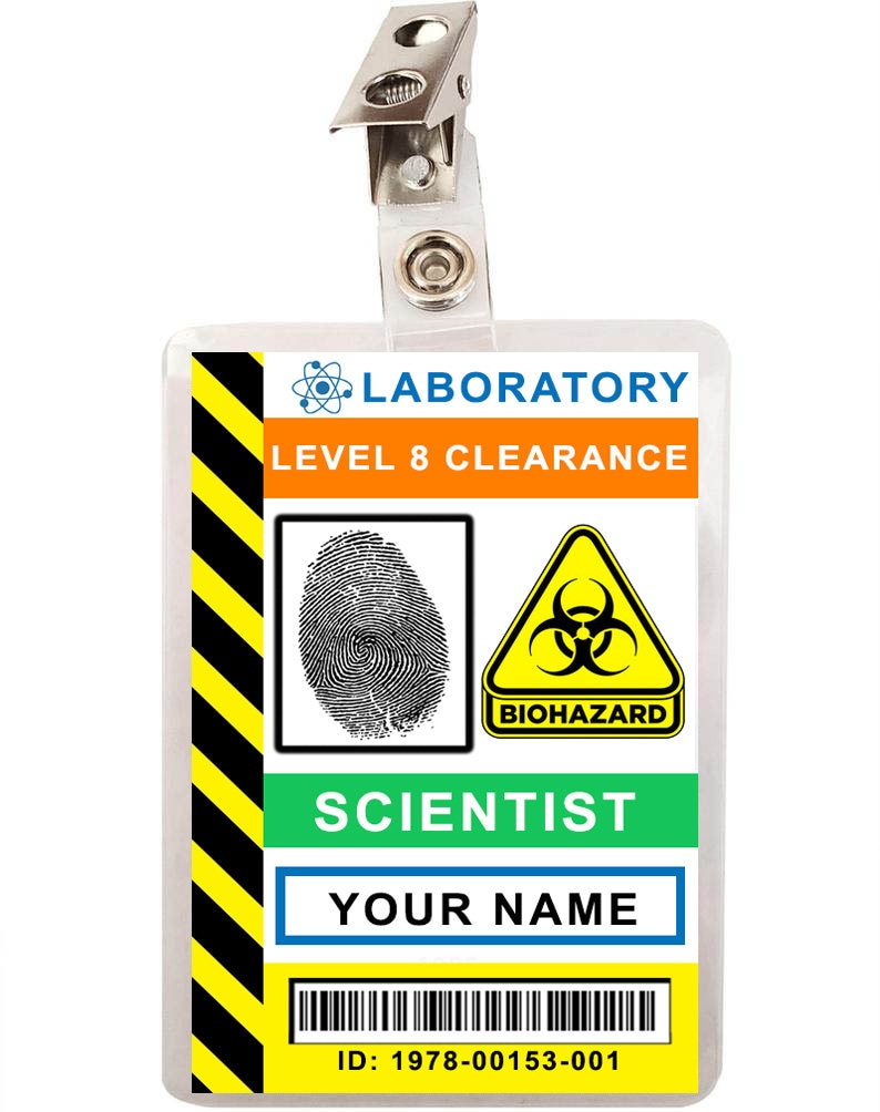 Custom Scientist ID Badge Costume Name Tag Add Your Name - Etsy