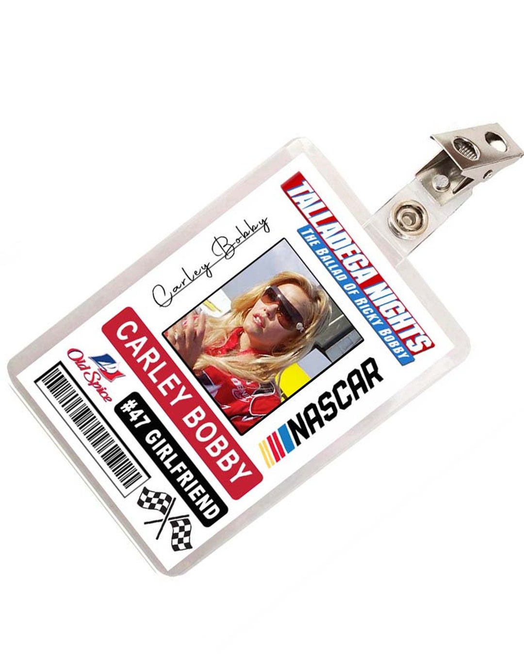 Talladega Nights Old Spice Carley Bobby Race Car Driver ID Badge - Etsy