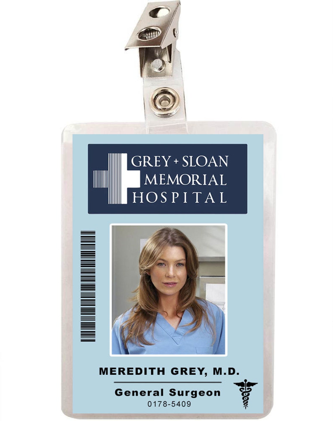 Grey's Anatomy Meredith Grey Sloan Memorial Hospital ID Badge Cosplay ...