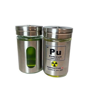Plutonium Stainless Steel Cylinder 3.2 Inch Prop Replica Radioactive ...