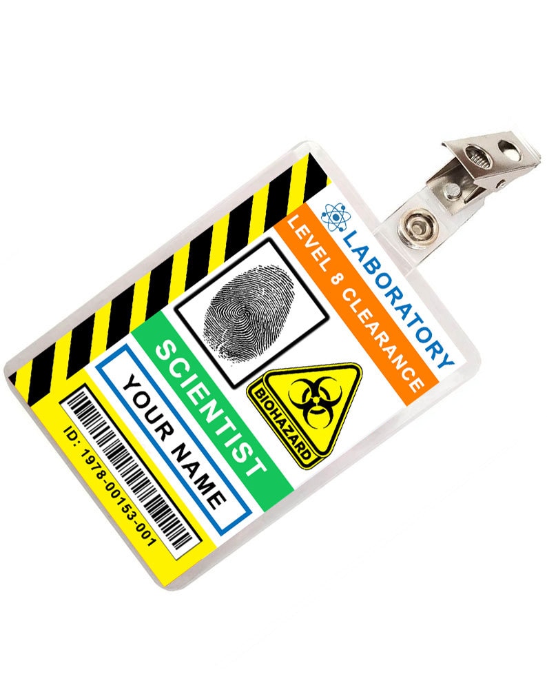 Custom Scientist ID Badge Costume Name Tag Add Your Name - Etsy
