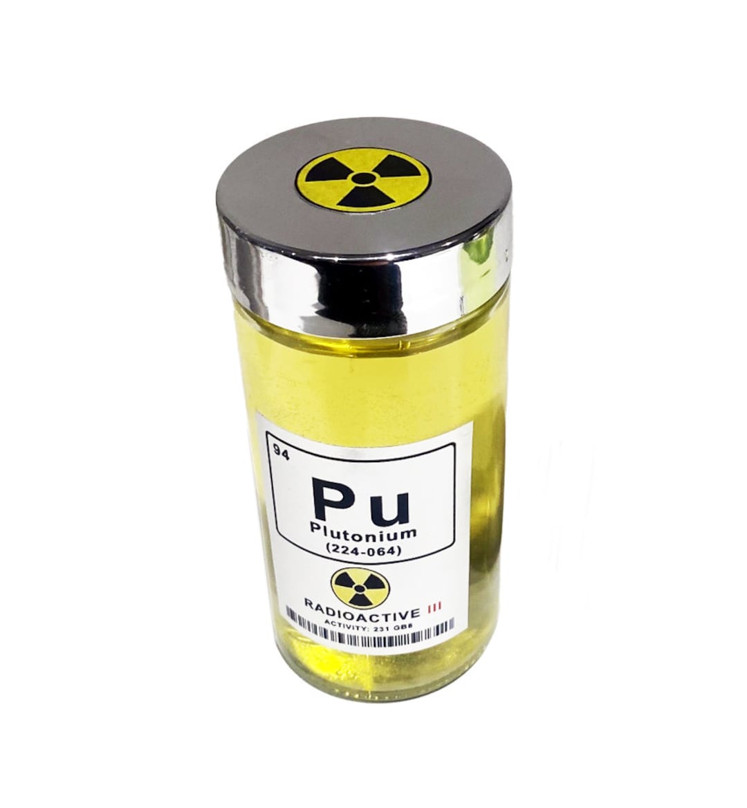 Plutonium Glass Cylinder 4 Inch Prop Replica Radioactive Nuclear Joke ...