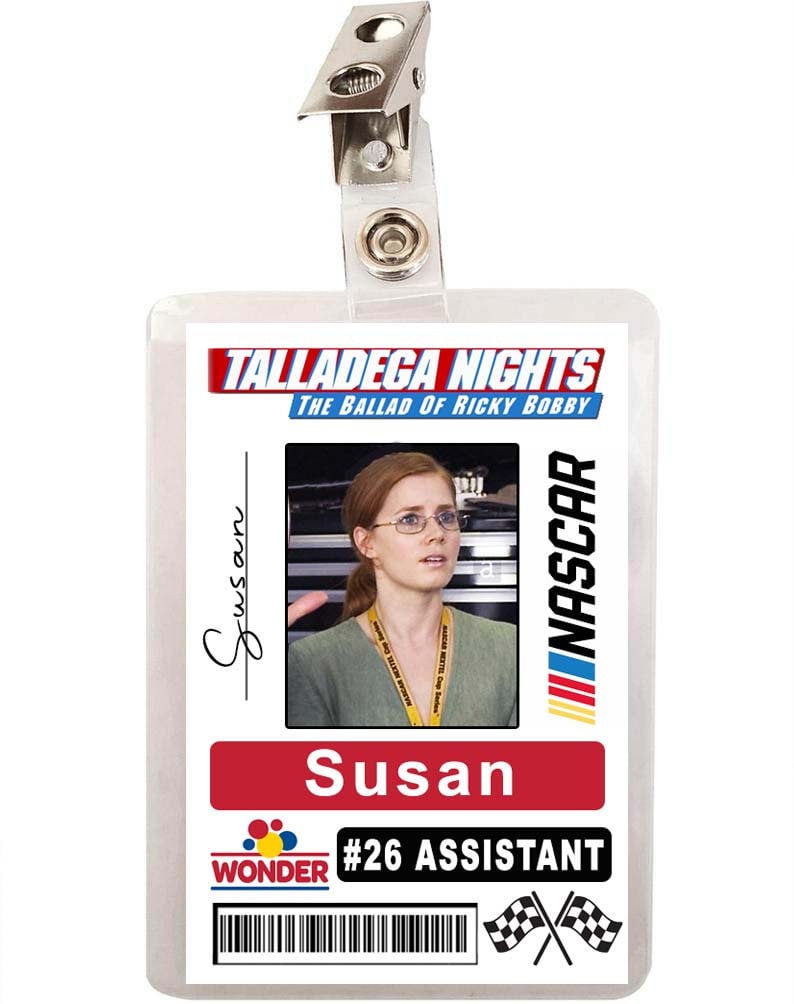 Talladega Nights Susan Race Car Driver Assitant ID Badge - Etsy