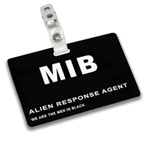 MIB Men in Black ID Badge Set of 2 PVC Card Lanyard Cosplay Halloween ...