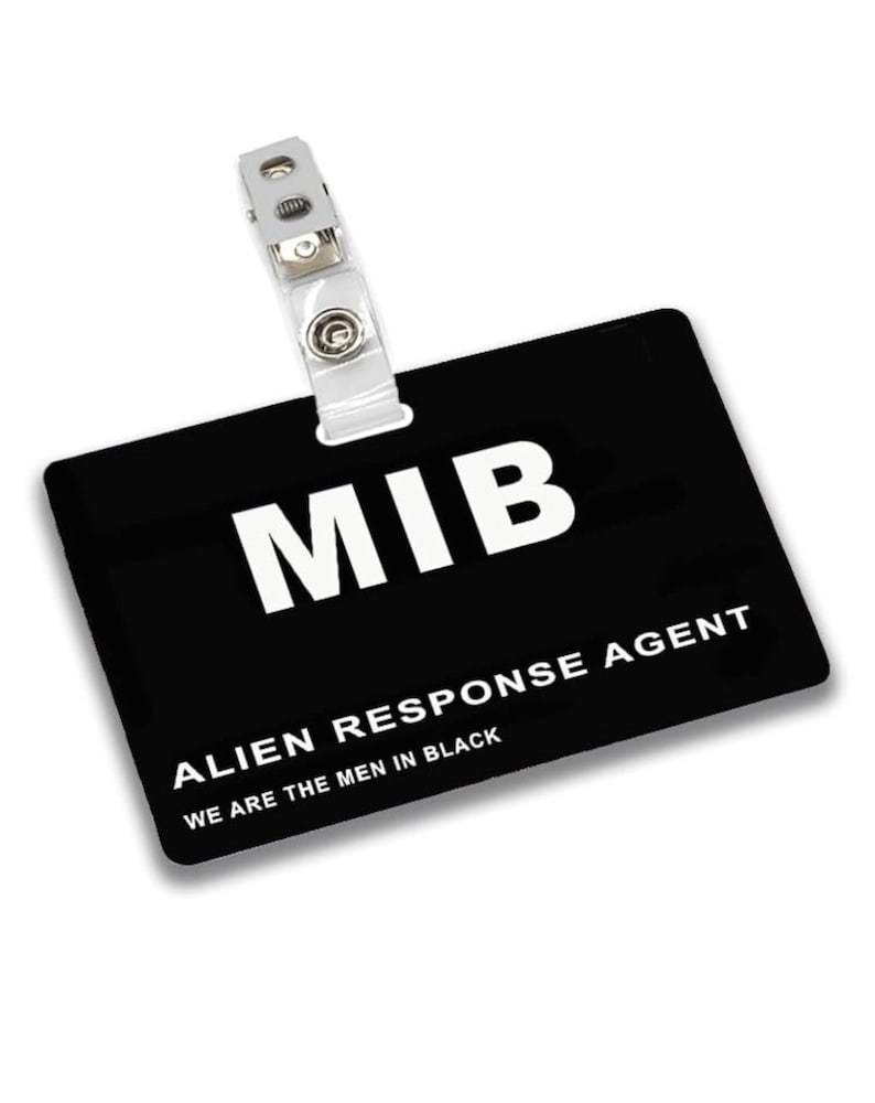 MIB Men in Black ID Badge Set of 2 PVC Card Lanyard Cosplay Halloween ...