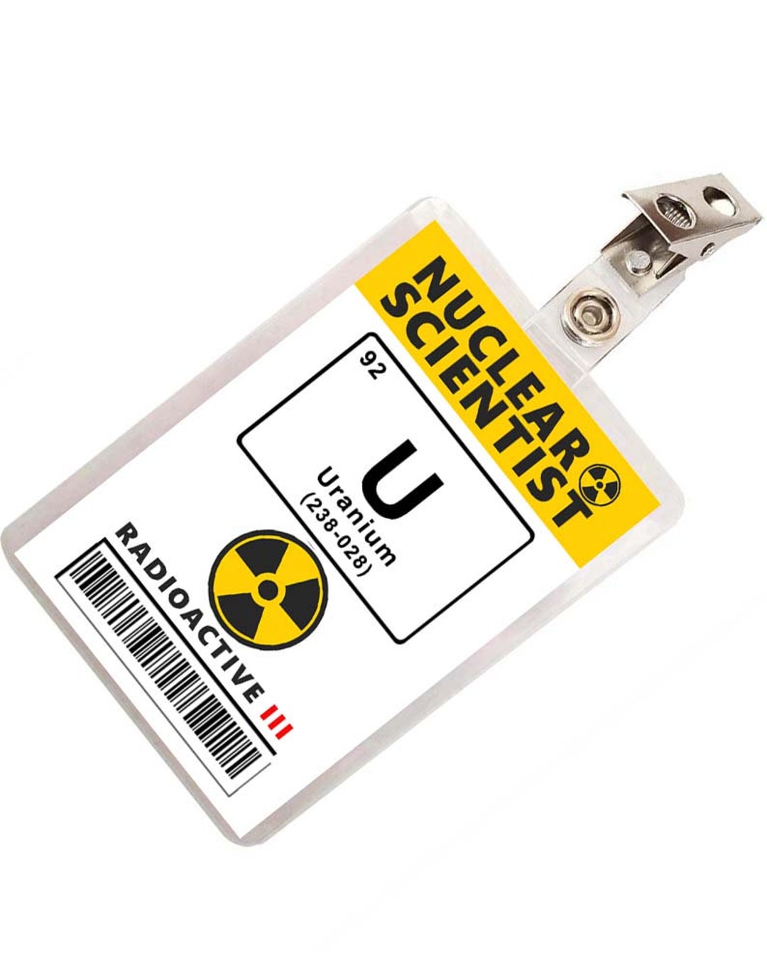 Uranium Nuclear Scientist ID Badge Costume Name Tag Prop Radioactive - Etsy