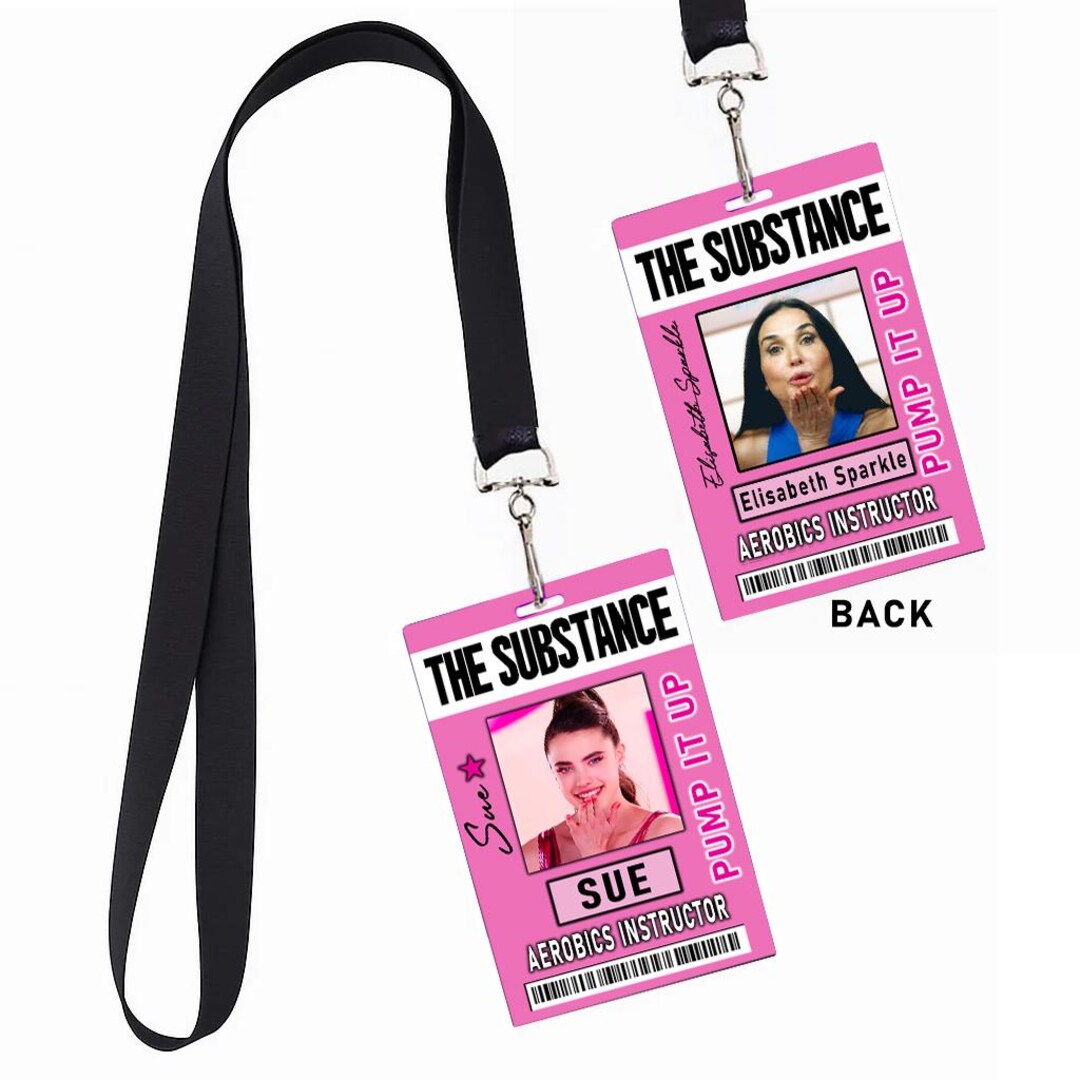 The Substance Sue & Elizabeth Aerobics Instructor ID Badge Lanyard PVC ...