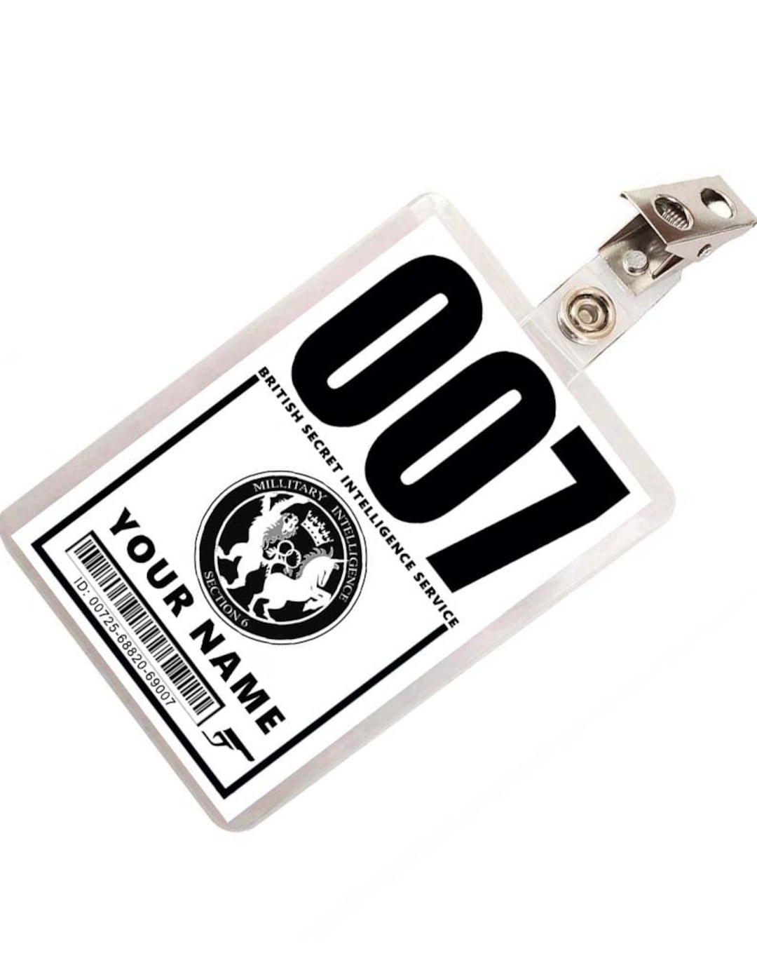 Custom 007 James Bond ID Badge Costume Name Tag Add Your Name - Etsy