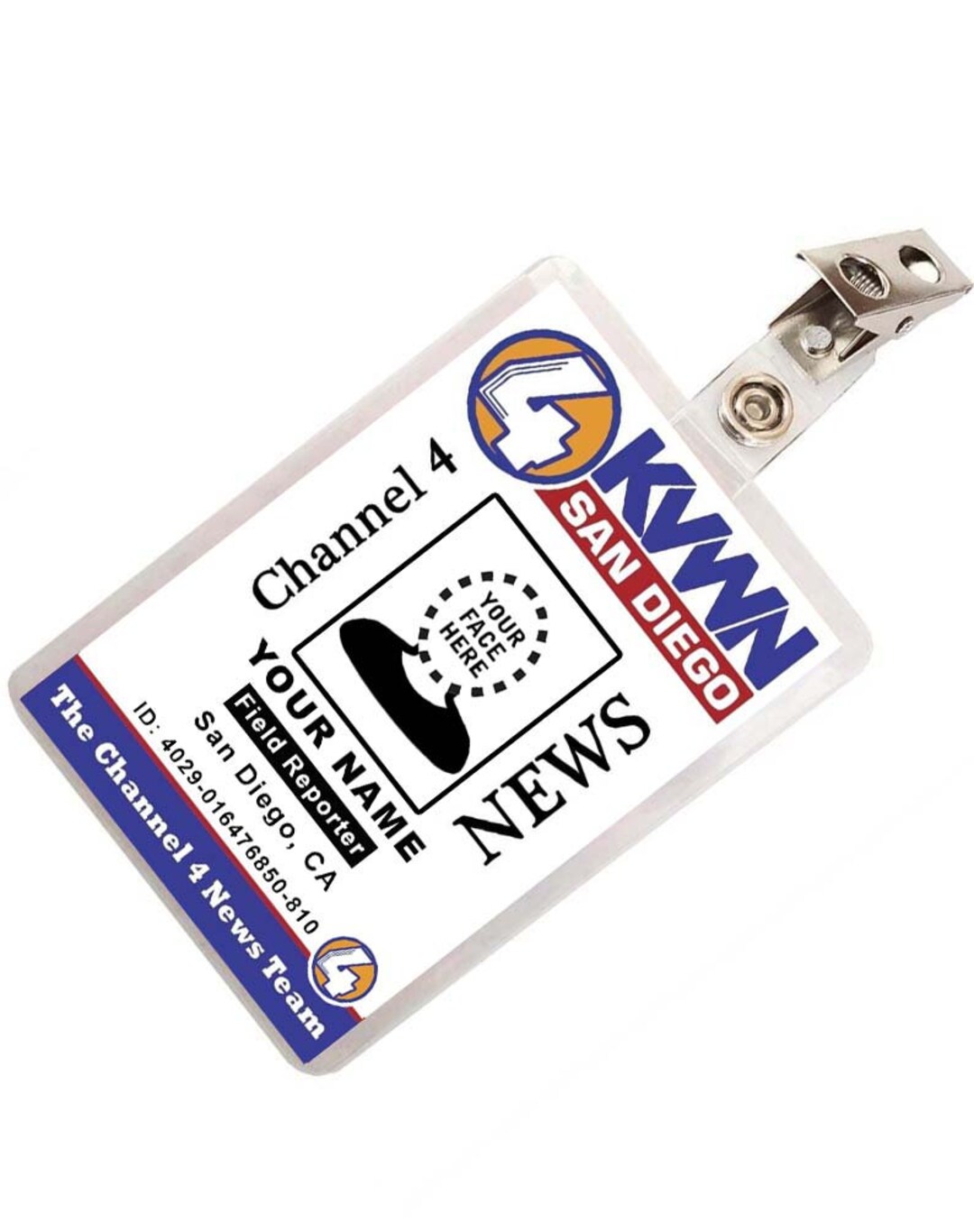 Custom Anchorman ID Badge Costume Add Your Name and Picture - Etsy