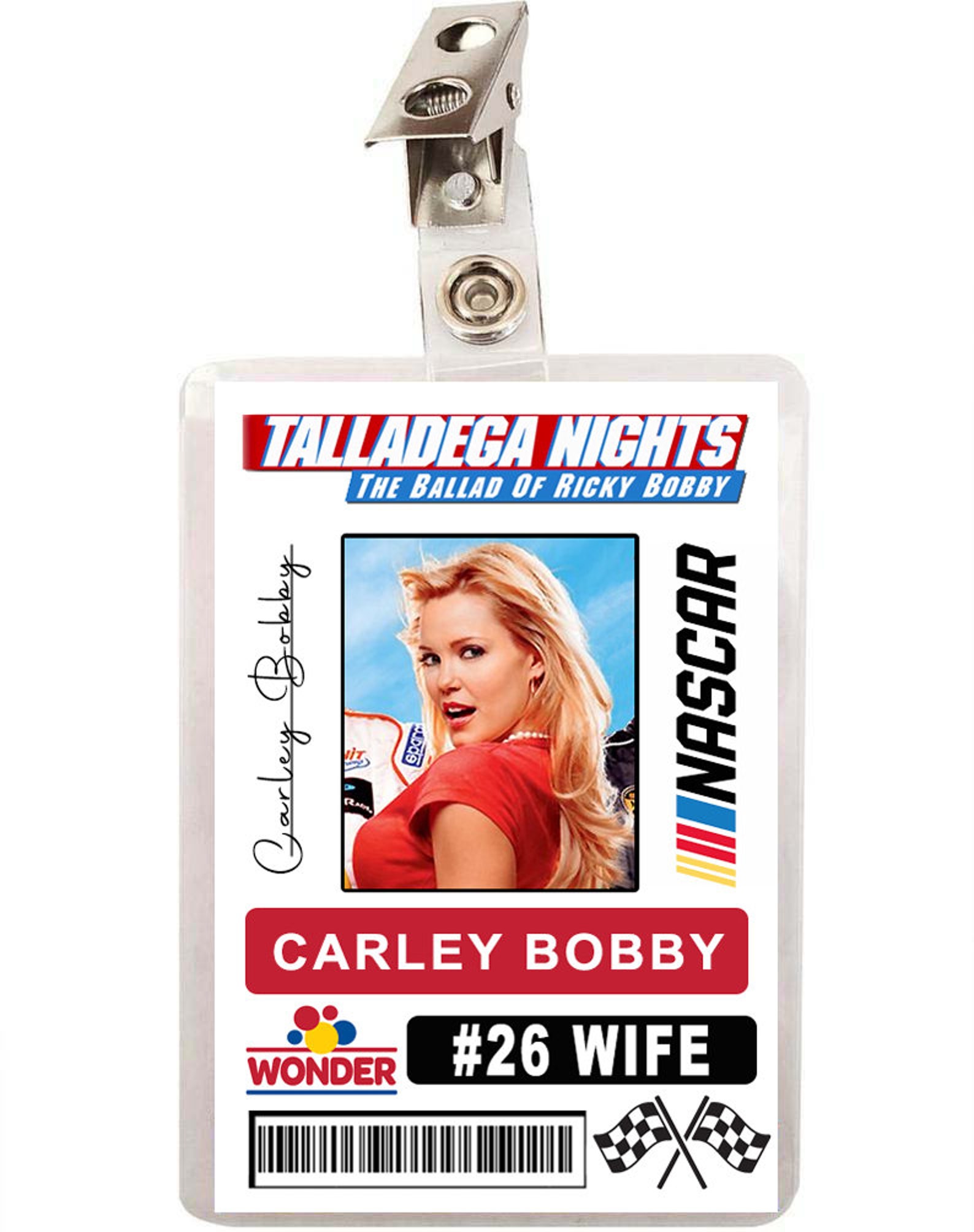 Talladega Nights Carley Bobby Race Car Driver ID Badge - Etsy