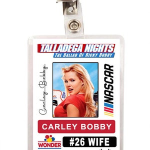 Talladega Nights Carley Bobby Race Car Driver ID Badge - Etsy