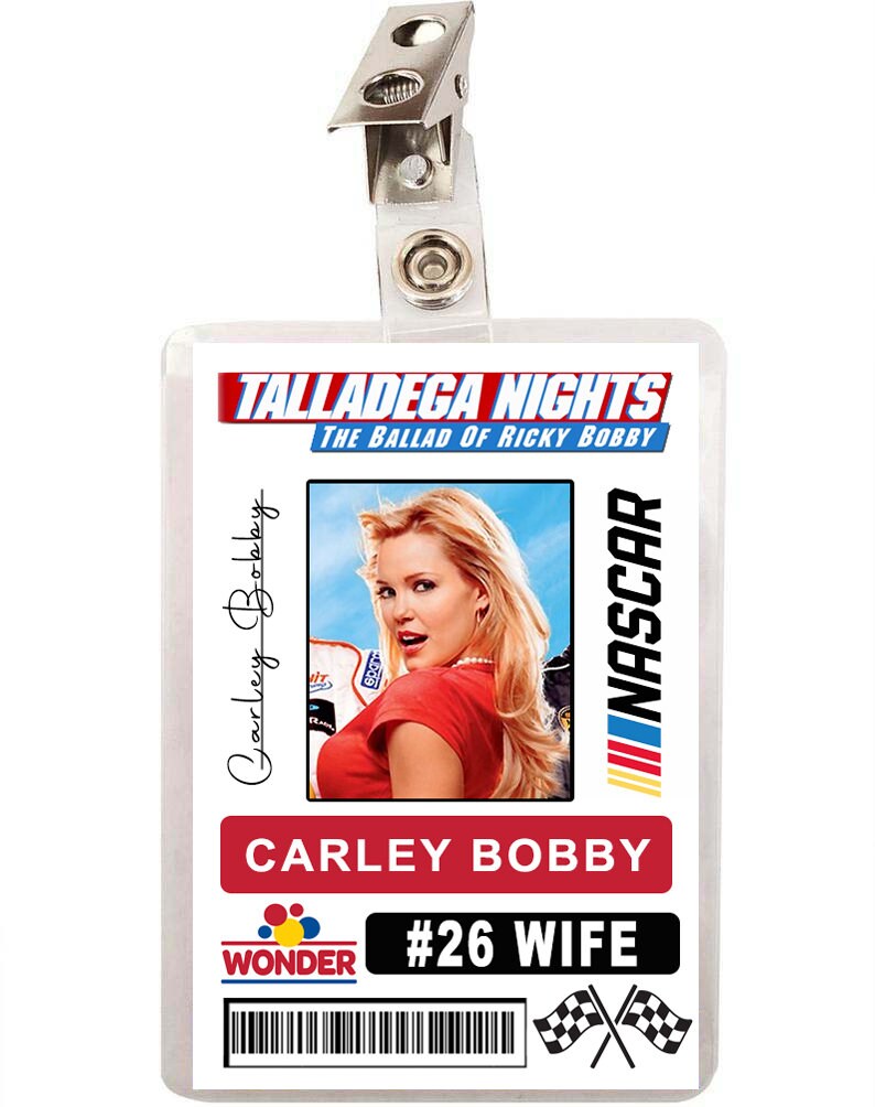 Talladega Nights Carley Bobby Race Car Driver ID Badge - Etsy