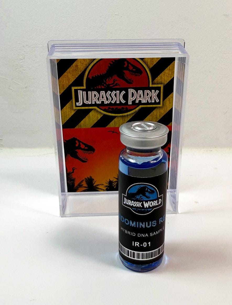 Jurassic Park Indominus Rex DNA Sample Vial Bottle With Display ...