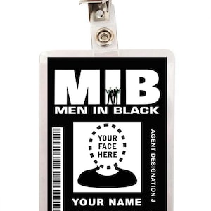 Custom MIB Men in Black ID Badge Costume Add Your Name and Picture - Etsy