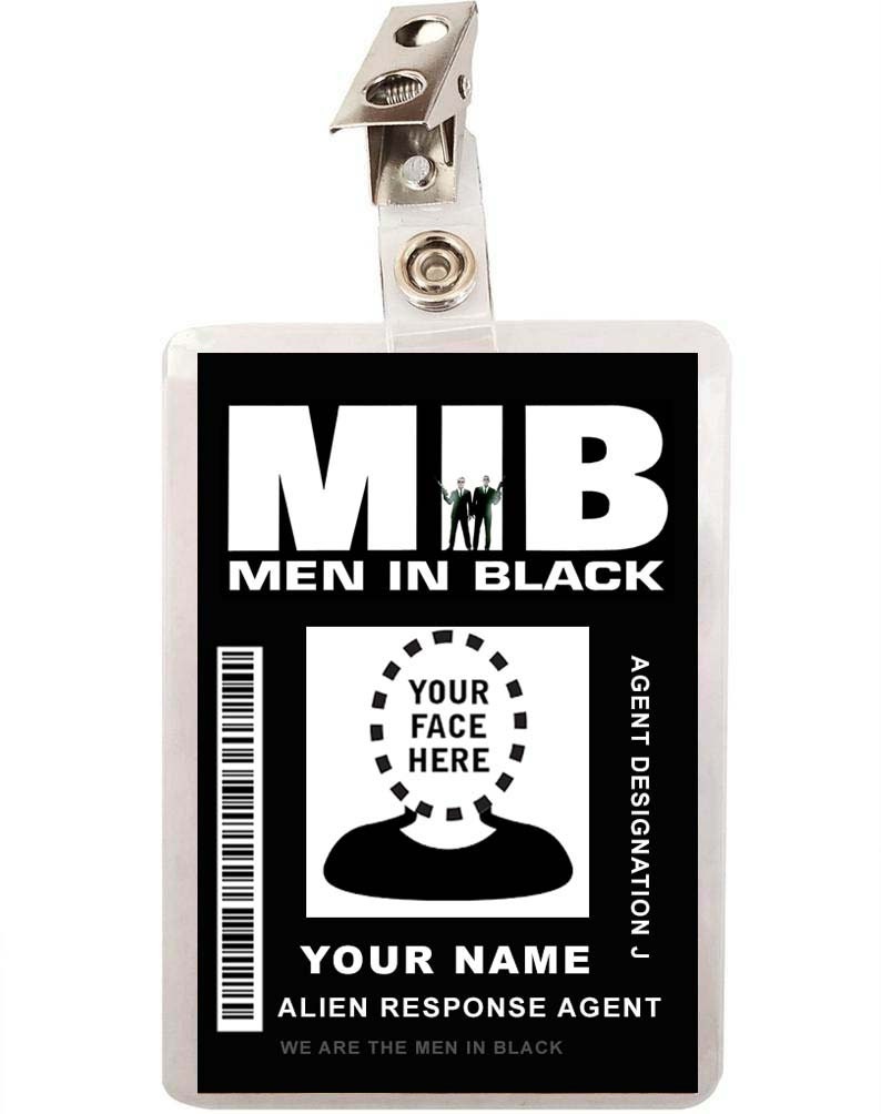 Custom MIB Men in Black ID Badge Costume Add Your Name and Picture - Etsy