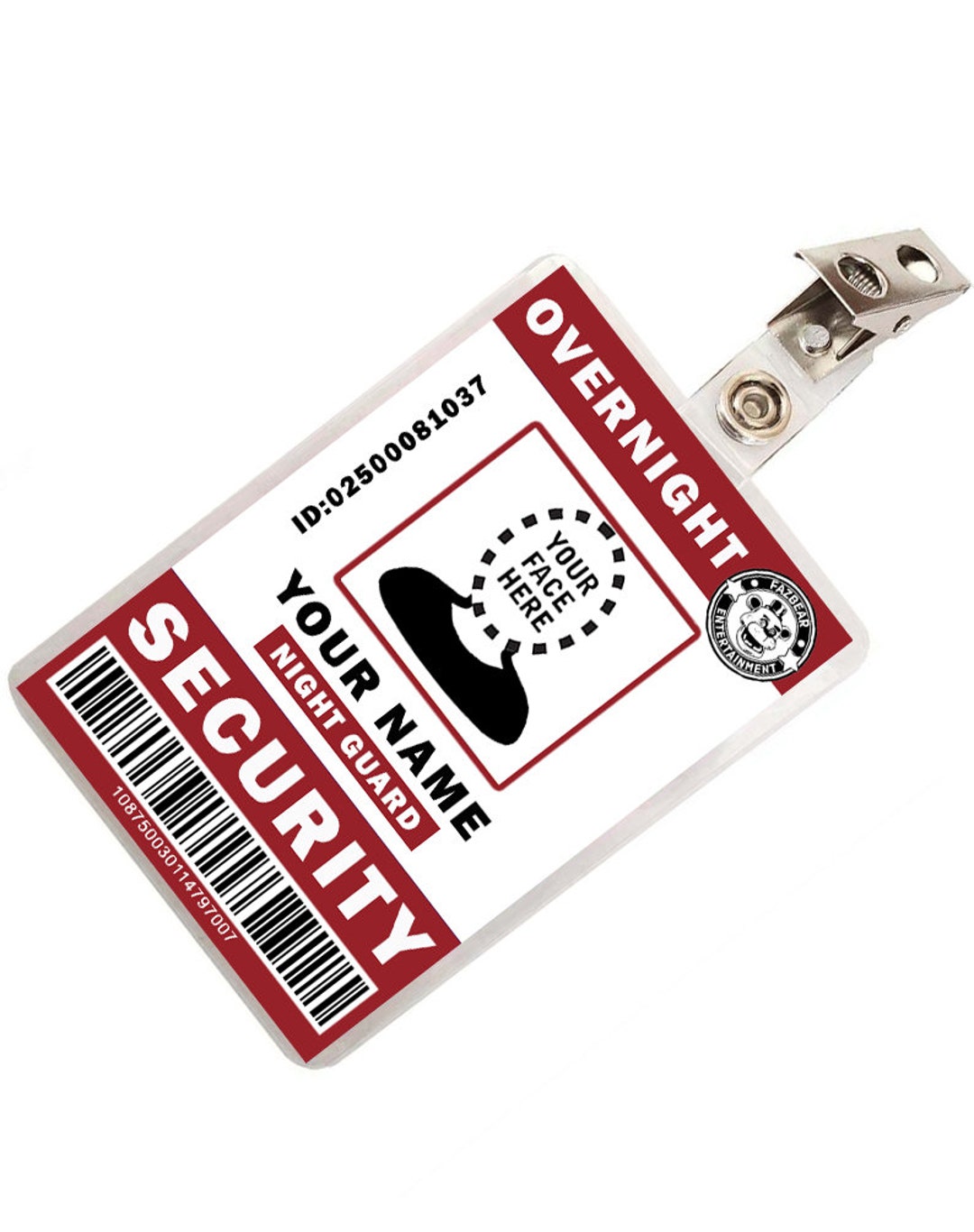 Custom Five Nights at Freddy's Security ID Badge Costume Add Your Name ...