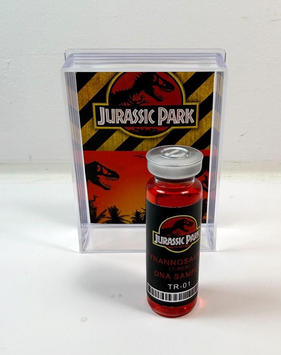 Jurassic Park Tyrannosaurus T-rex DNA Sample Vial Bottle With Display ...