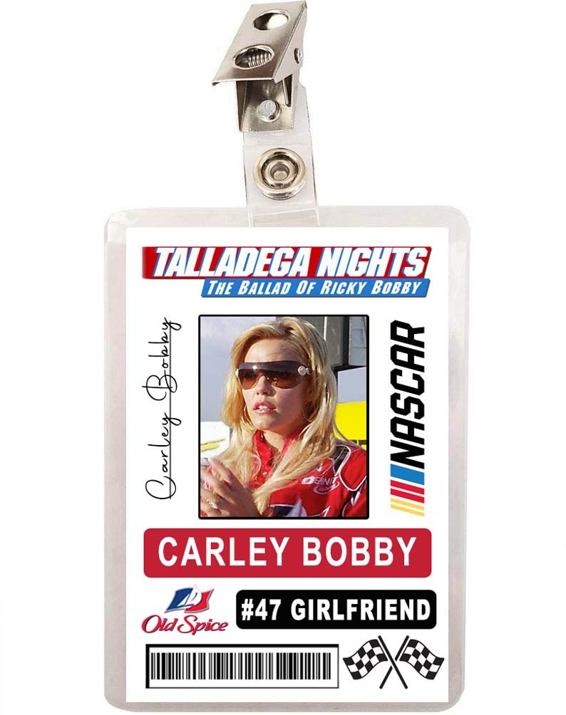 Talladega Nights Old Spice Carley Bobby Race Car Driver ID Badge - Etsy