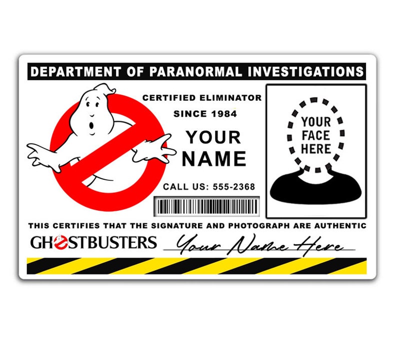 Custom Ghostbusters ID Card Movie Prop Add Your Name and Picture - Etsy Custom Ghostbusters ID Card Movie Prop Add Your Name and Picture - Etsy