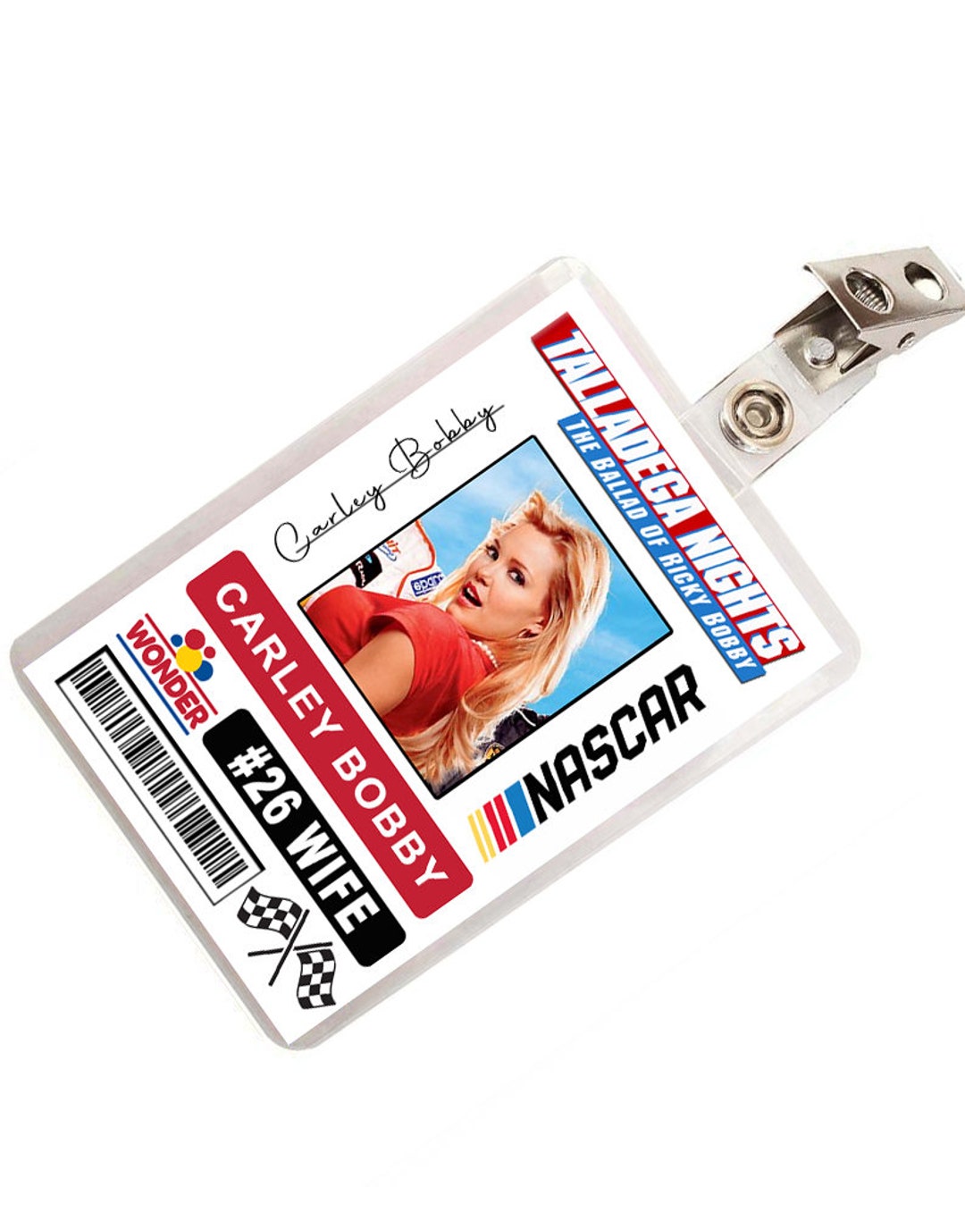 Talladega Nights Carley Bobby Race Car Driver ID Badge - Etsy