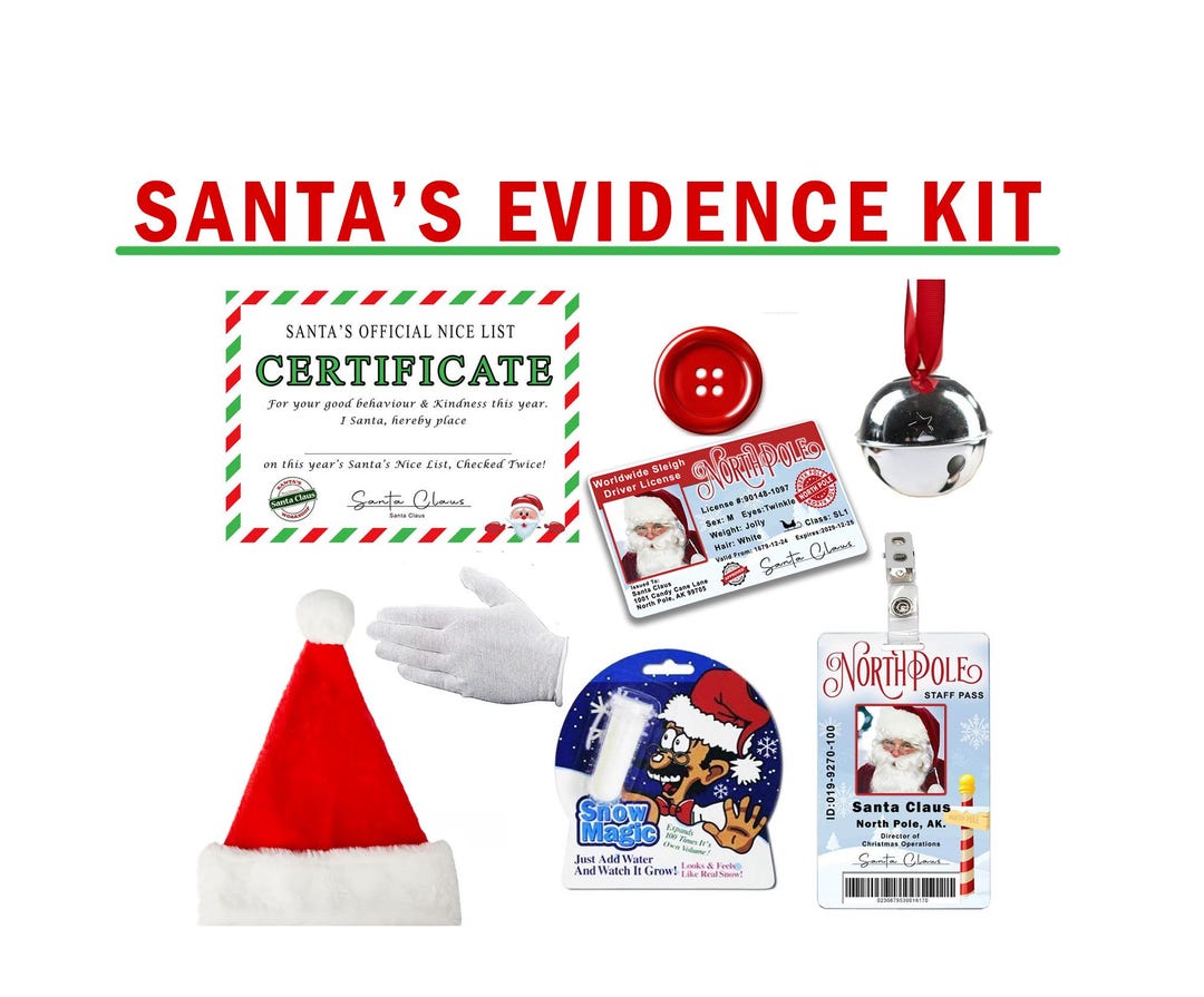 Santa Evidence Kit Proof That Santa Was Here 8 Piece Christmas Set - Etsy