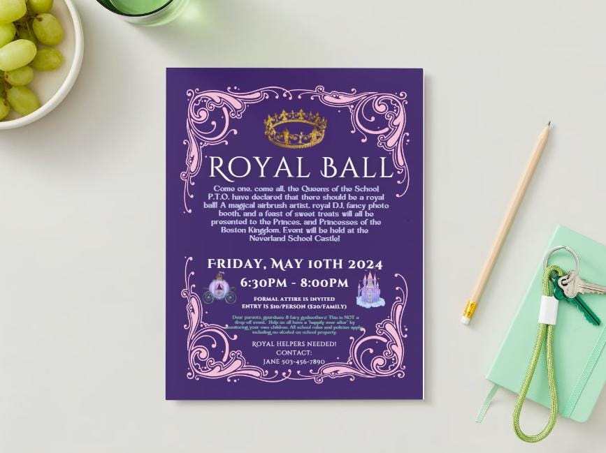 A Royal Ball - Dance Flyer 8.5 X 11 - Etsy