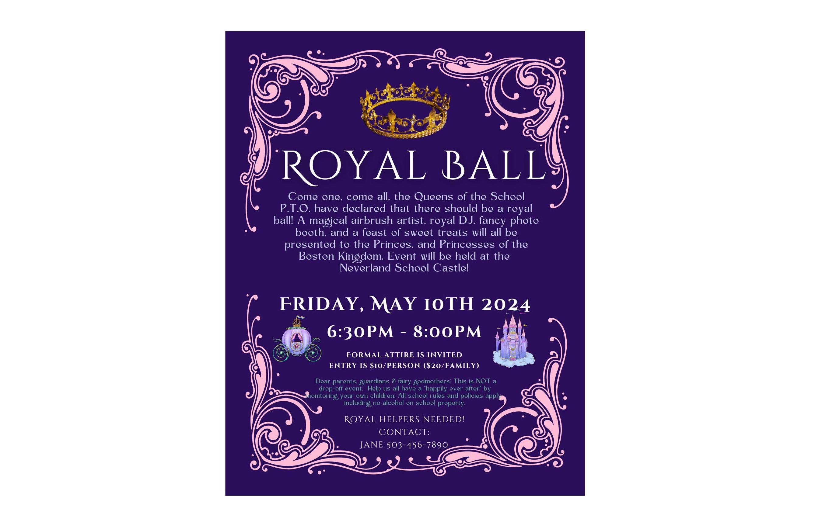 A Royal Ball - Dance Flyer 8.5 X 11 - Etsy