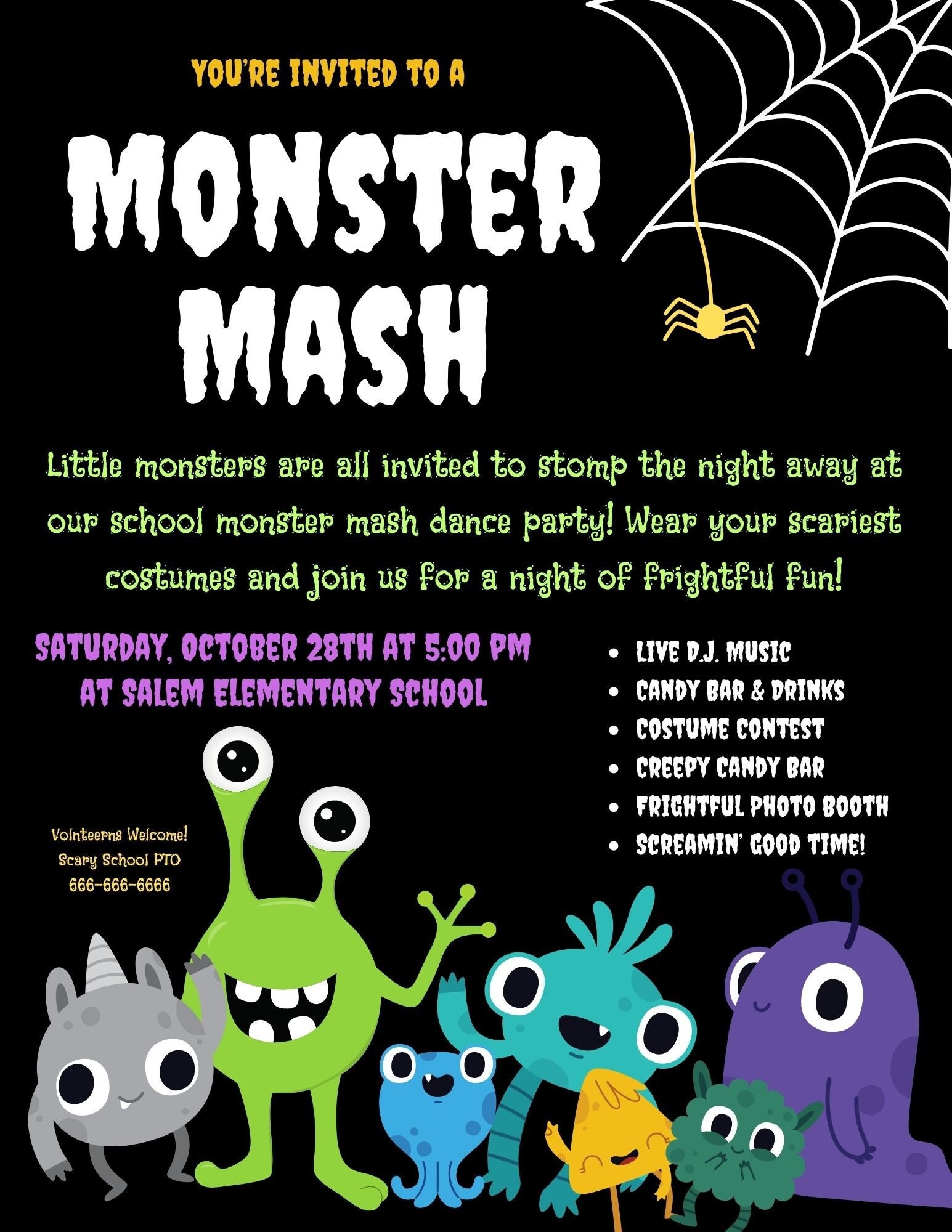 Monster Mash Dance Party - Invitation Flyer - Etsy