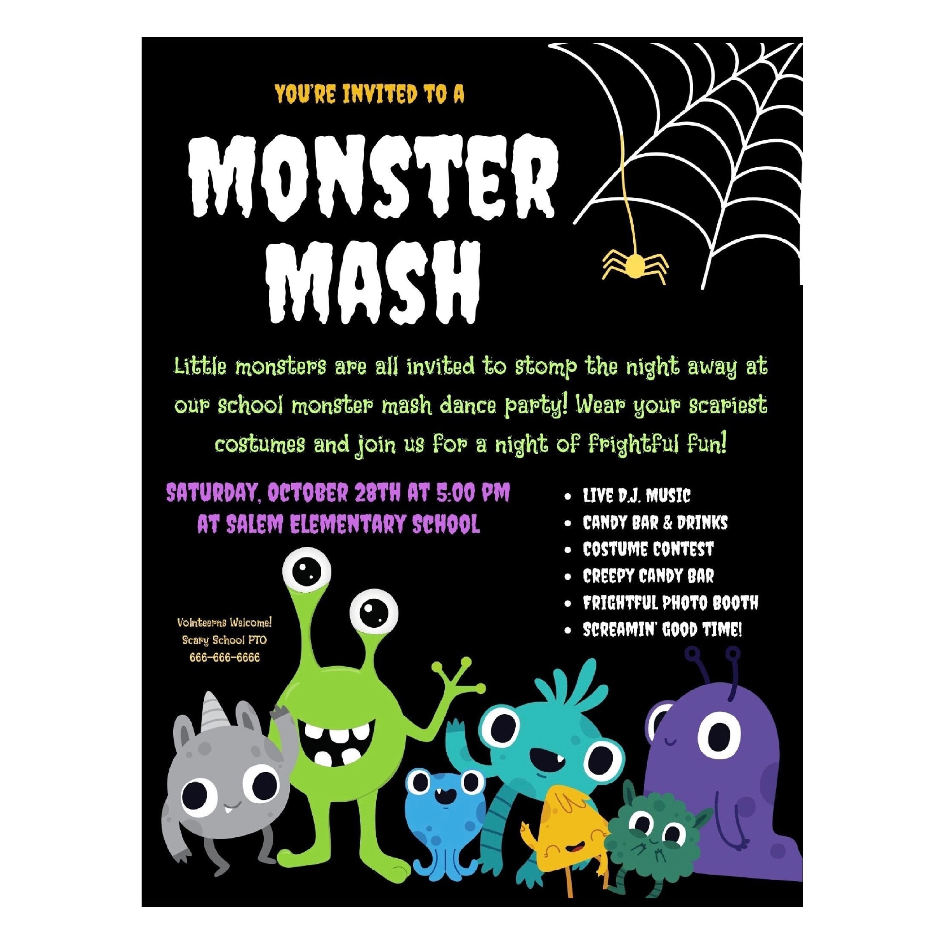 Monster Mash Dance Party - Invitation Flyer - Etsy