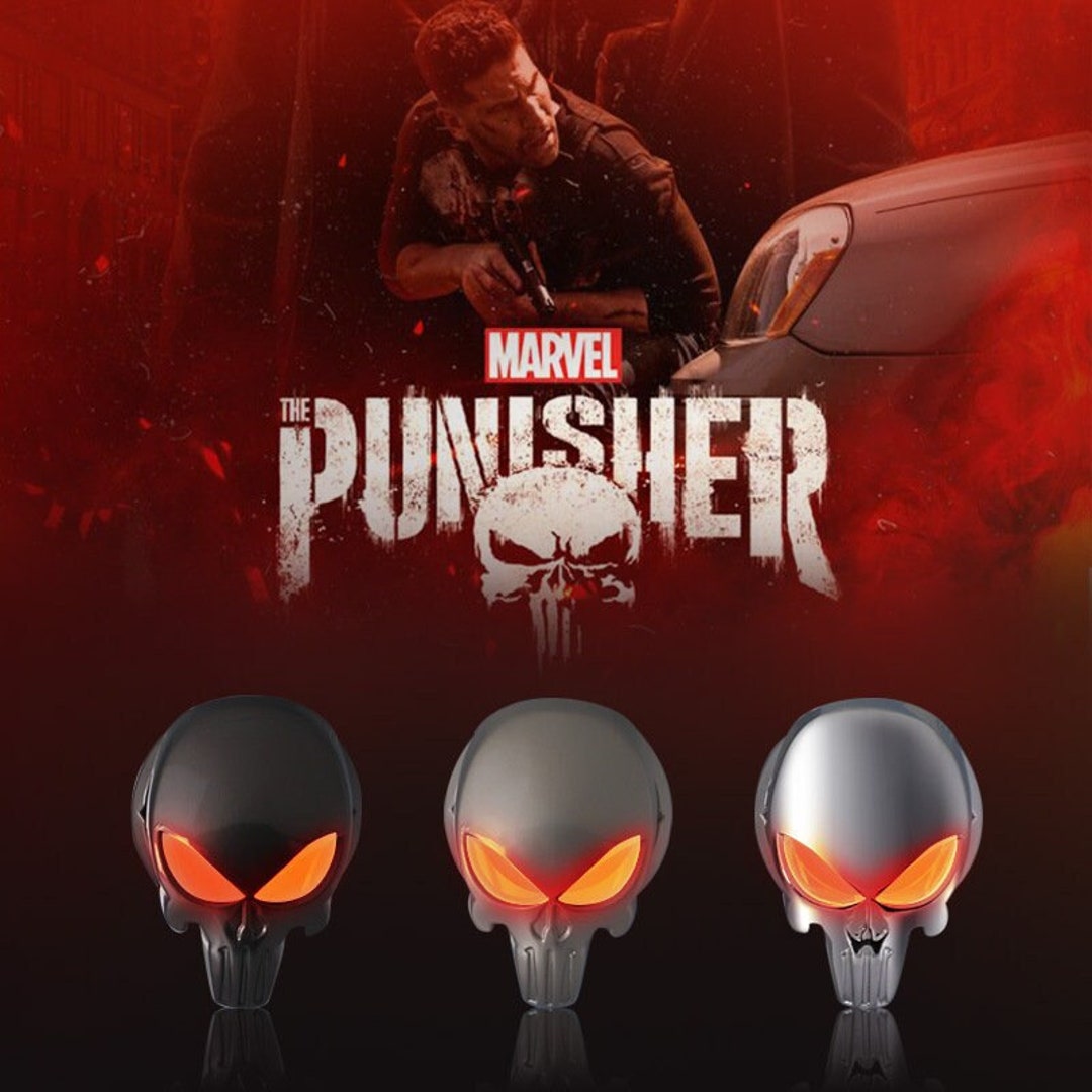 Punisher Marvel Alloy Push Start Stop Button Cover, Universal Engine ...