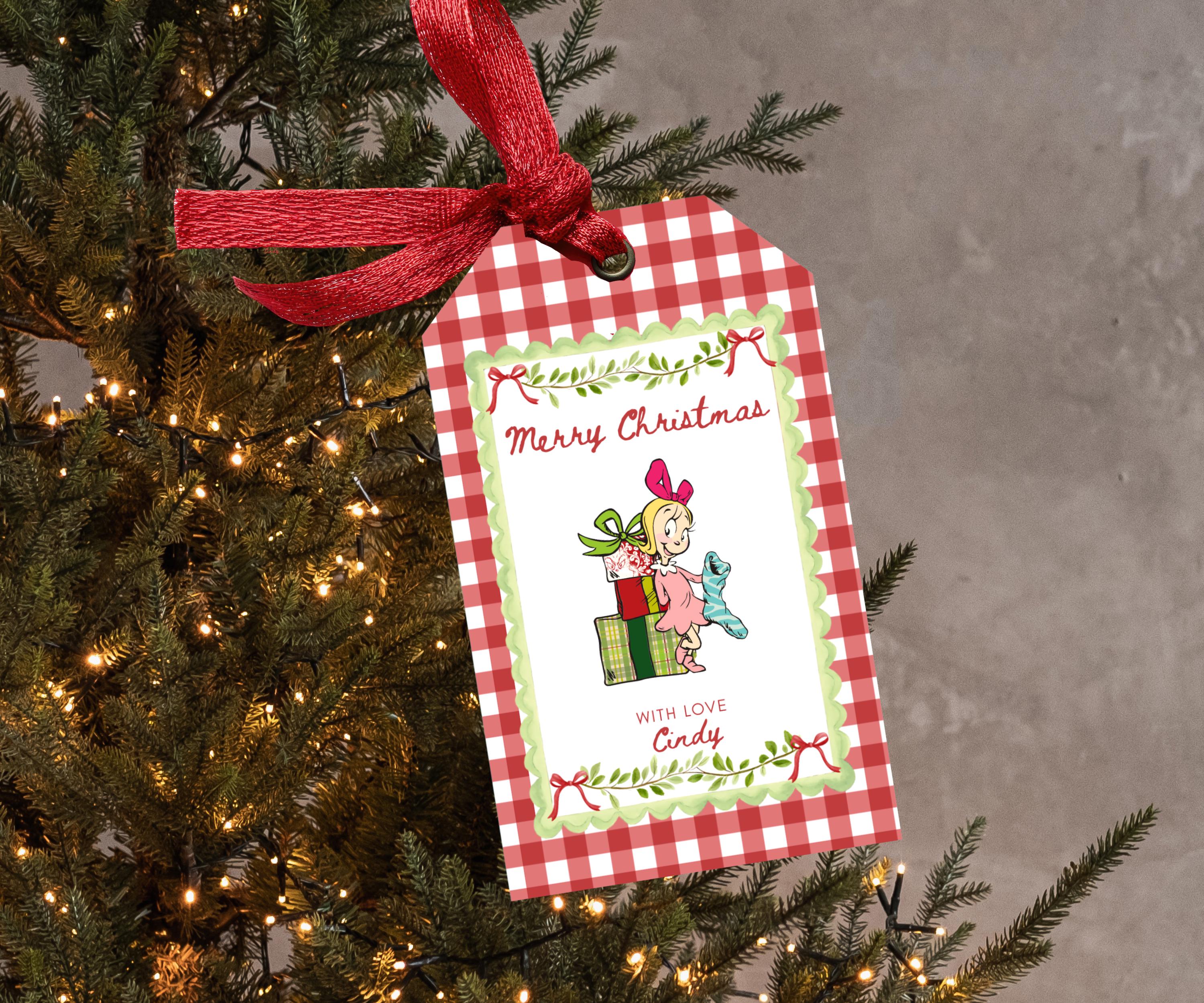 Christmas Grinch Gift Tags | Christmas Holiday Labels Grinch Themed ...
