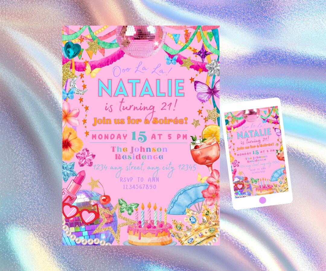 Fancy Nancy Inspired Invite | Fun Girly Invitation | Adult Themed Fancy ...