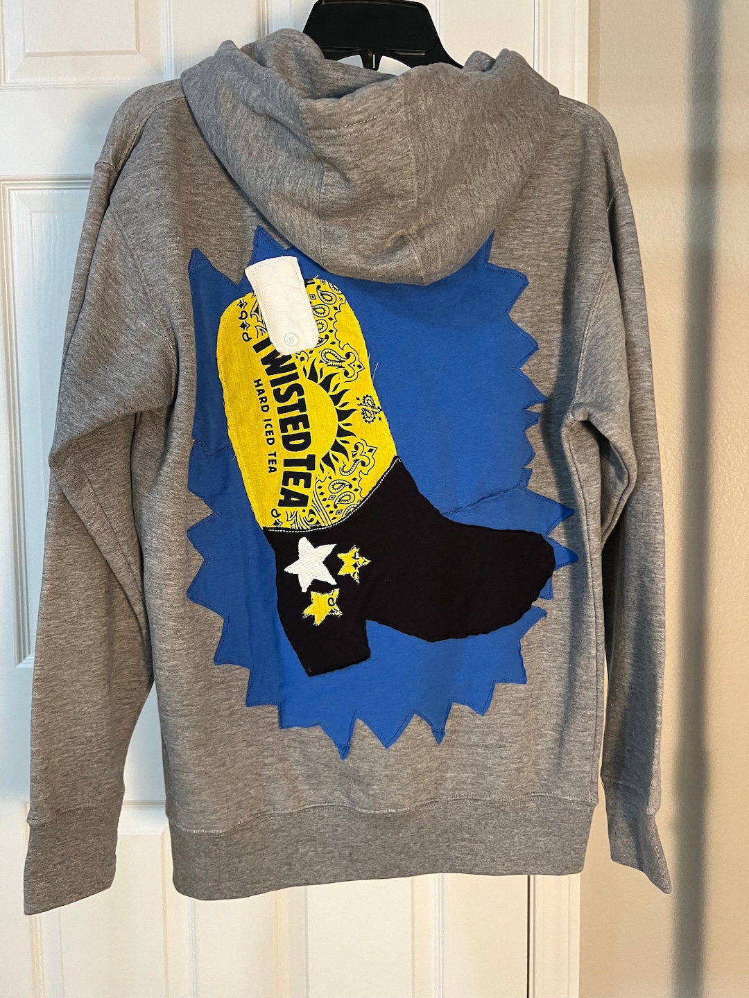 Twisted Tea Cowboy Boot Upcycled Hoodie Repurposed Sweatshirt Thrifted ...