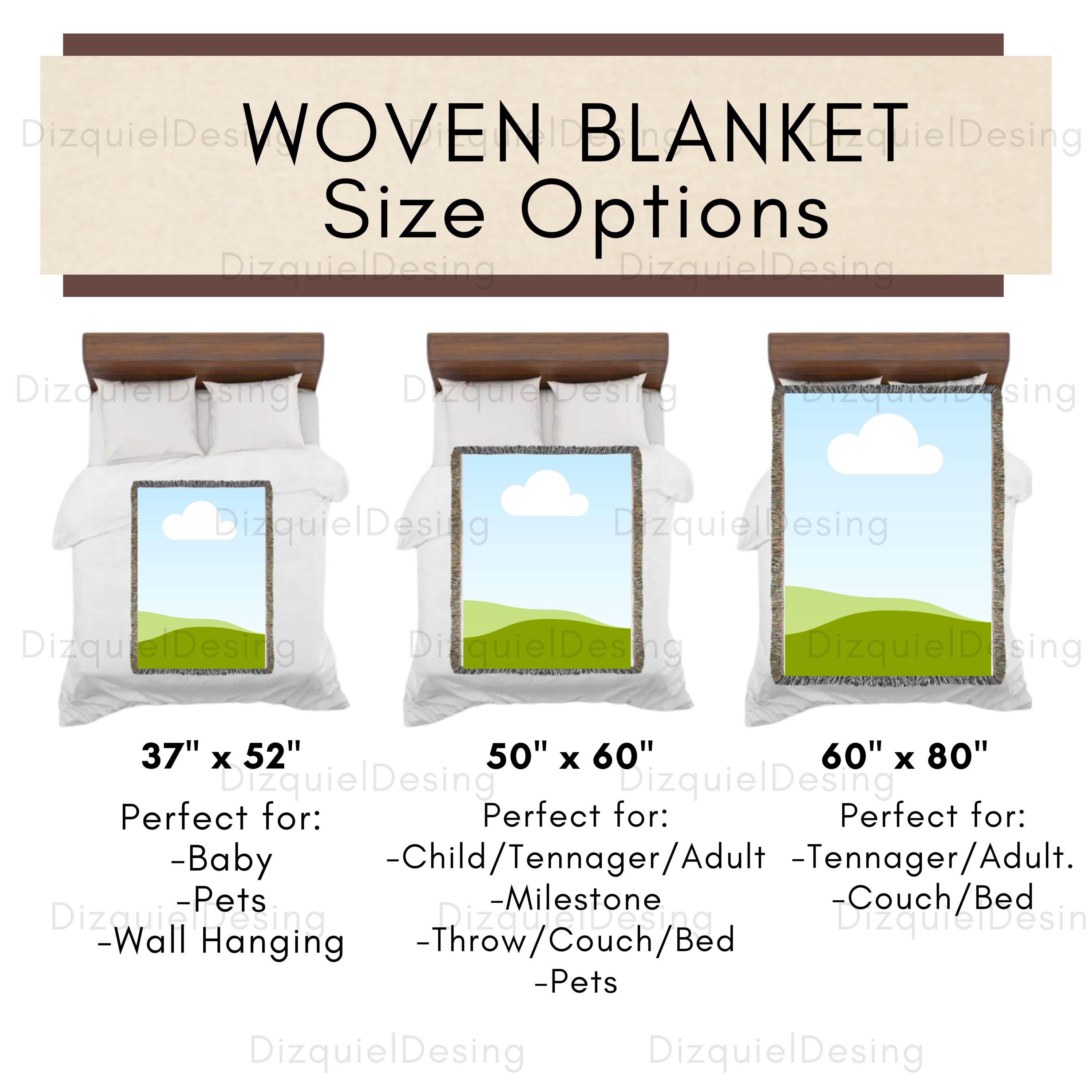 Bundle Woven Blanket Care Card and Size Options, Blanket Care ...