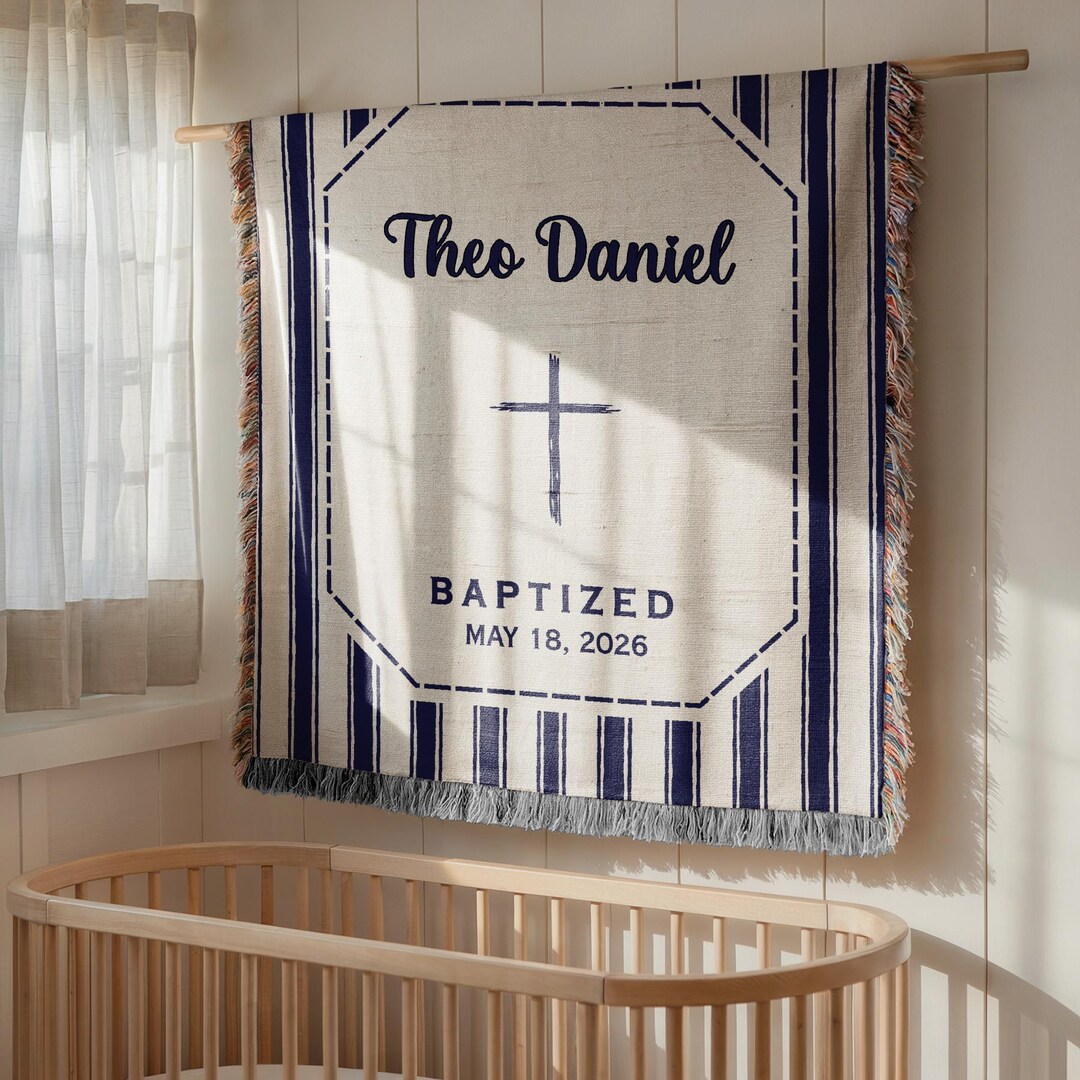 Personalized Baby Baptism Blanket With Name, Custom Baptism Blanket ...