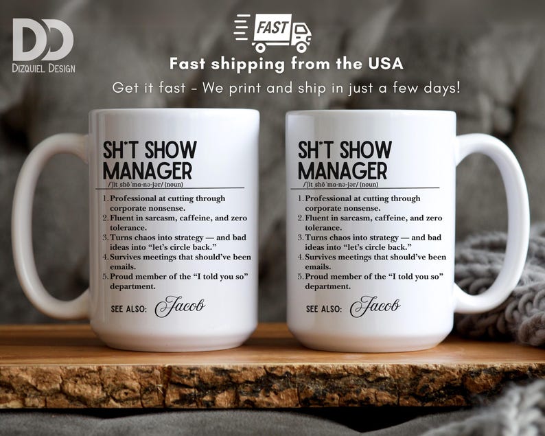 Personalized Sh*t Show Manager Mug, Funny Boss Gift, Corporate Gifts ...