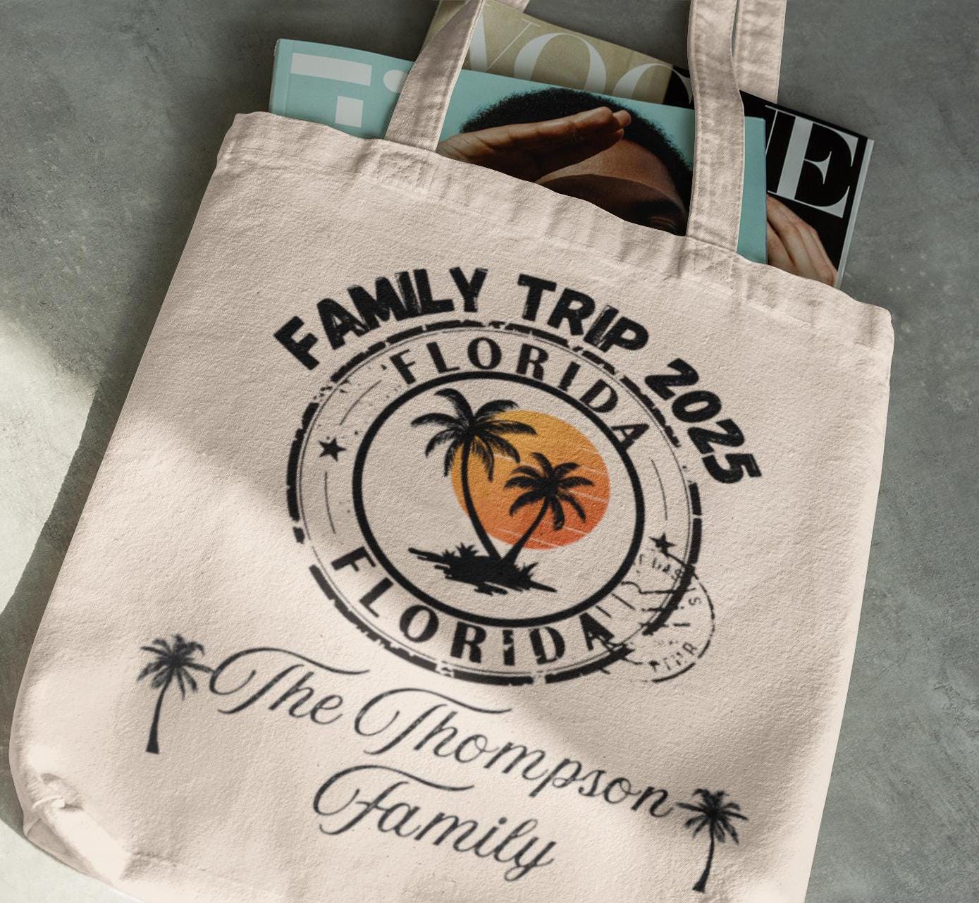 Personalized Family Vacation Bag 2025, 2025 Family Trip Tote Bag ...