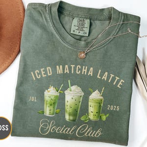 Iced Matcha Latte Social Club Shirt, Matcha Tee, Matcha Lover Shirt ...