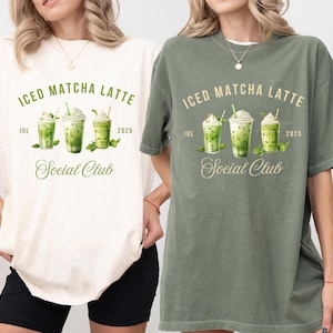 Iced Matcha Latte Social Club Shirt, Matcha Tee, Matcha Lover Shirt ...