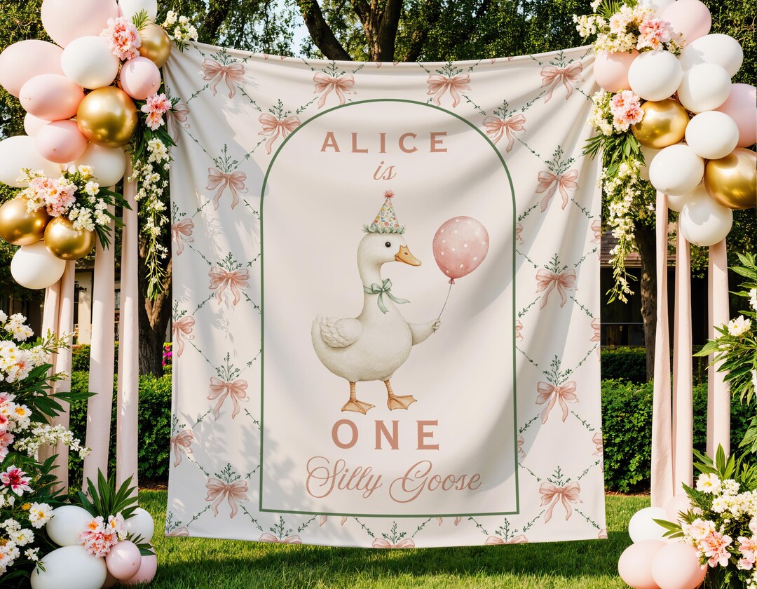 Silly Goose Birthday Banner Personalized, First Birthday Goose Party ...