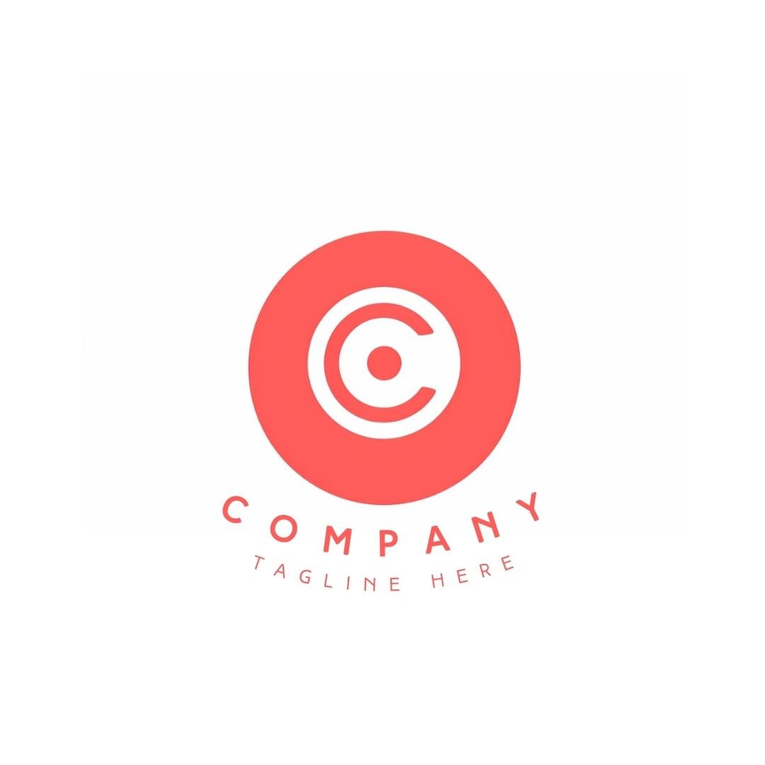 Red Rounded C Logo - Unique Company Emblem With Circular Design - Etsy
