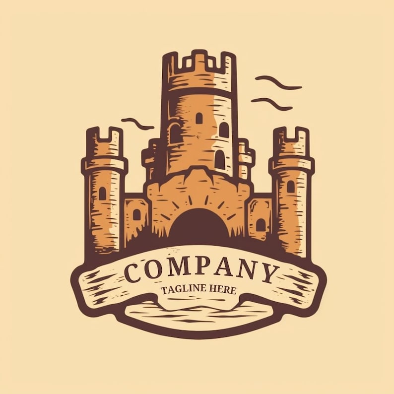 Vintage Castle Crest Logo Custom Design for a Timeless Heritage Regal ...