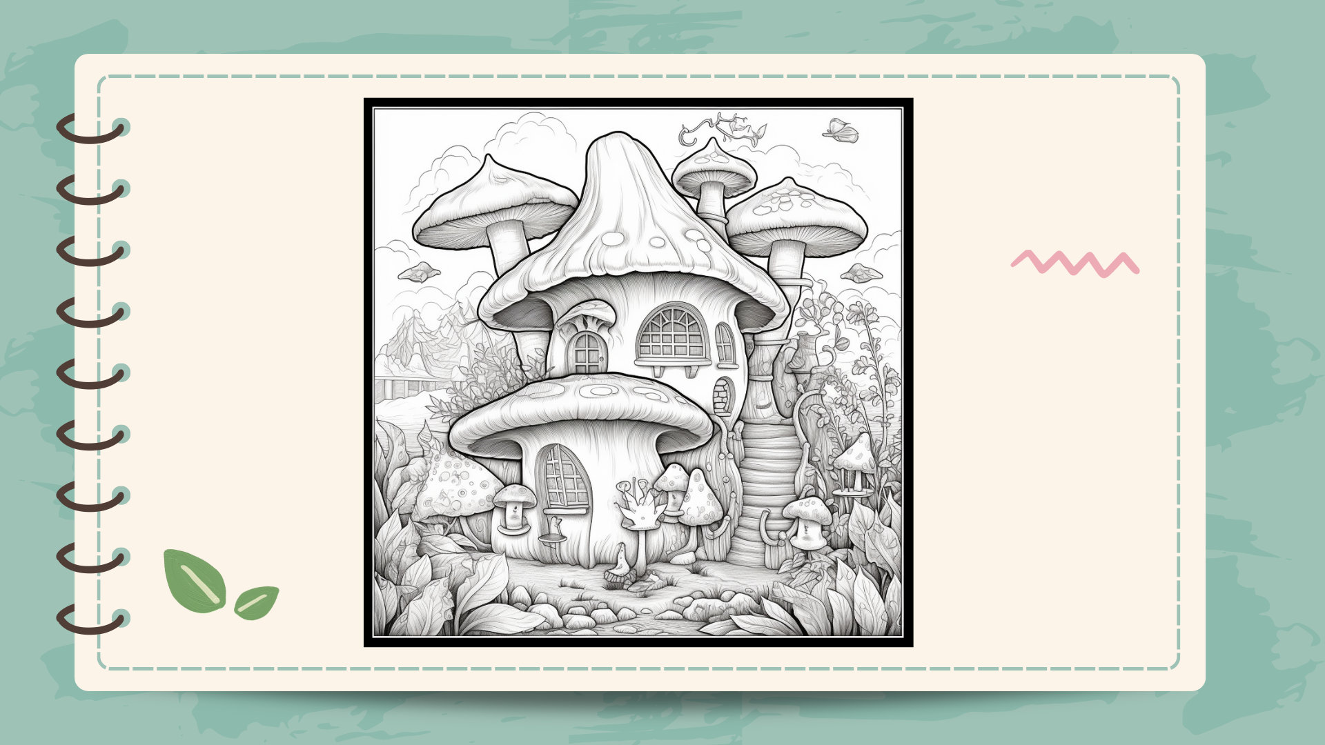 20 Printable Coloring Pages: Whimsical Cats, Plants, and Mushrooms - Etsy