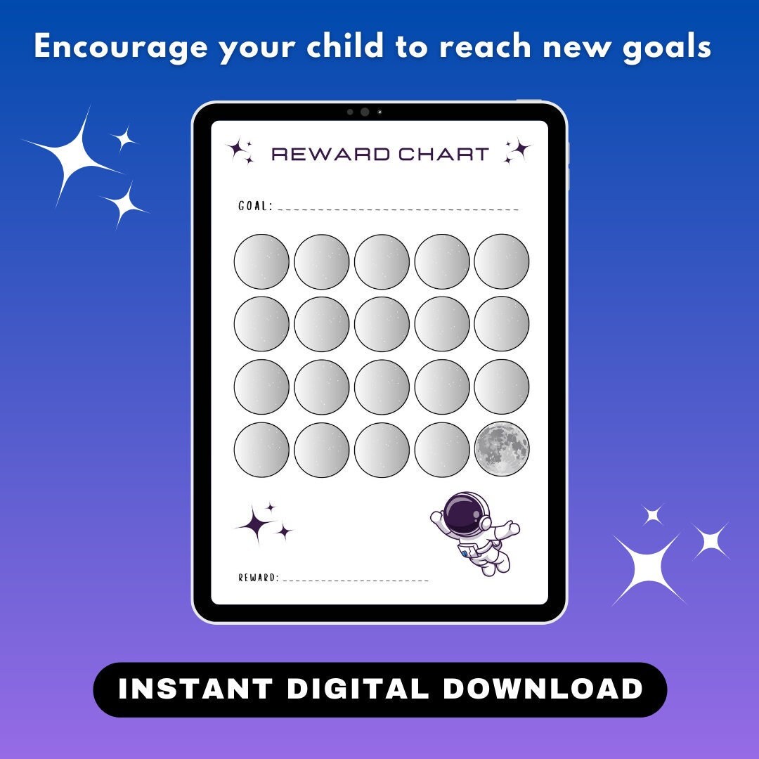 Printable Reward Chart to the Moon - Etsy UK