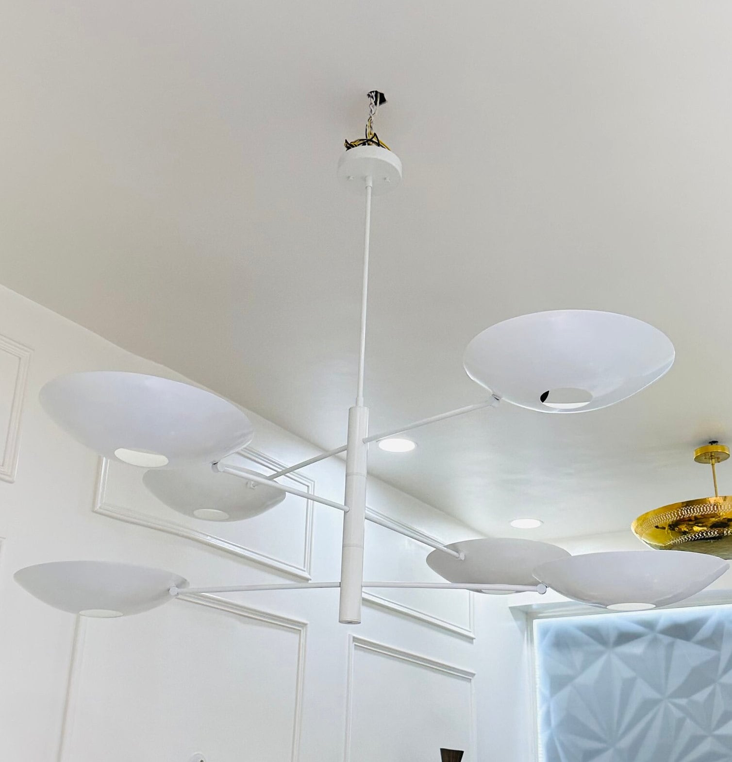 6 Light Modern Sputnik Light Fixture Mid Century Style Brass Chandelier ...