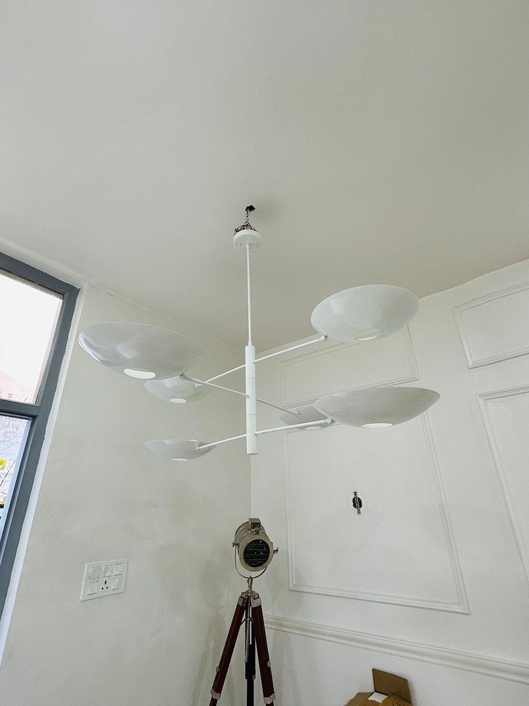 6 Light Modern Sputnik Light Fixture Mid Century Style Brass Chandelier ...